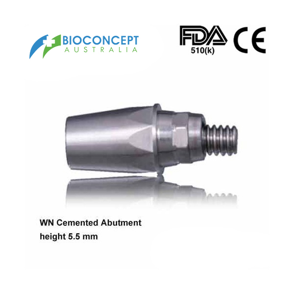 Wide Neck Cemented Abutment, height 5.5mm | Bioconcept Australia